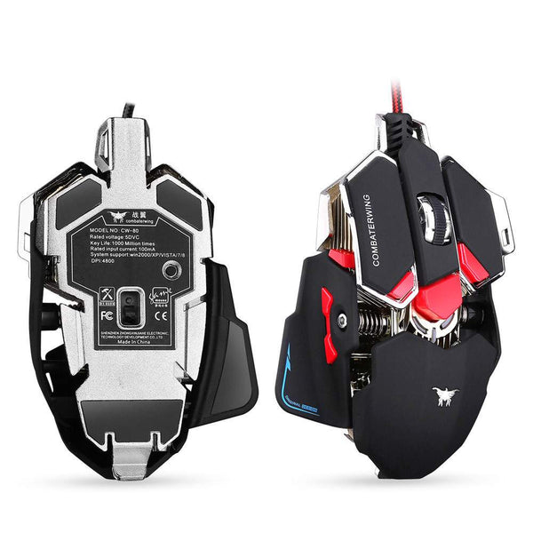 Combaterwing 4800 DPI Professional Wired Gaming Mouse Programmable 10 ...